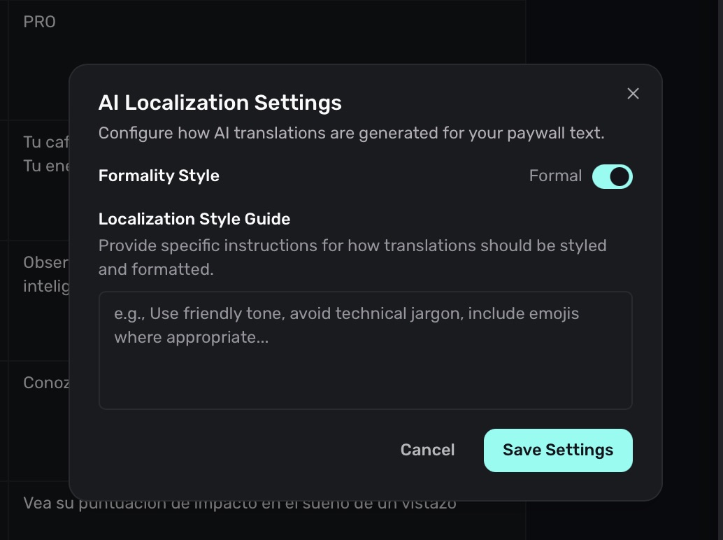 Paywall Localization | Superwall Docs